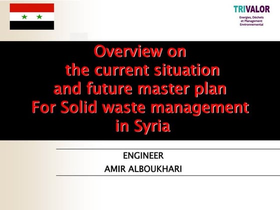 Solid waste management in Syria | PPTX | Environmental Services ...