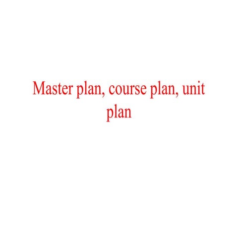 COURSE PLAN &UNIT PLAN | PPTX
