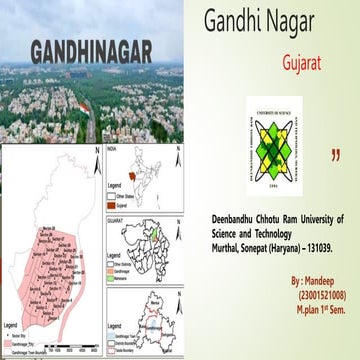Gandhinagar town planning and master plan study | PDF