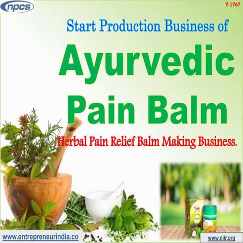 Start Production Business of Ayurvedic Pain Balm. Herbal Pain Relief ...