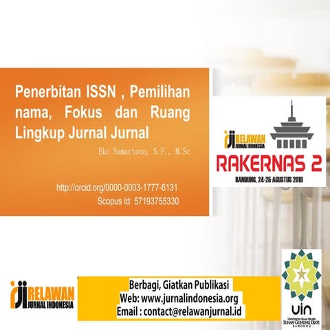 PENERBITAN ISSN DAN FOKUS DAN RUANG LINGKUP JURNAL | PDF