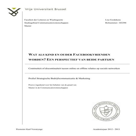 Masterproef | PDF | Parenting Teens | Parenting