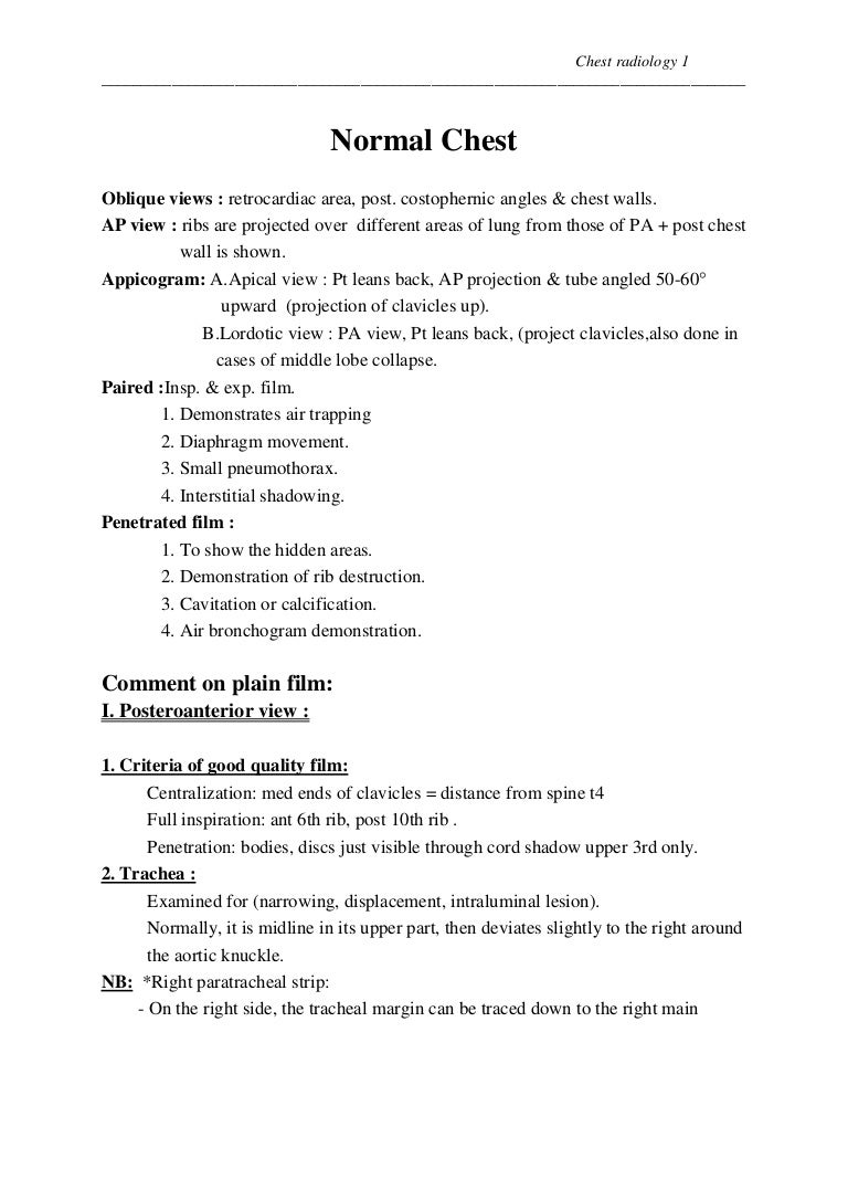 Master radiology notes chest