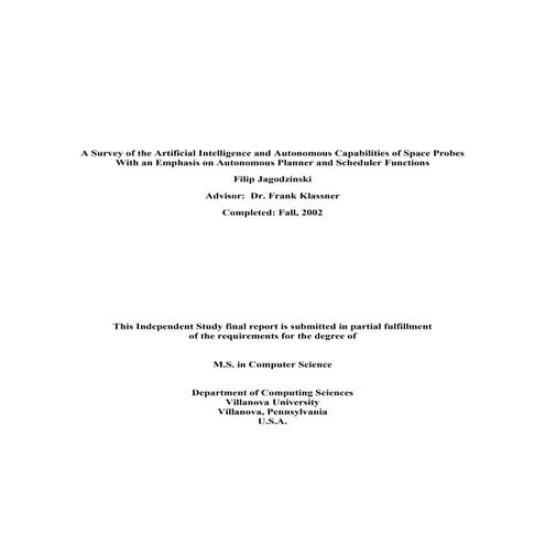 Master's Independent Study Final Report.doc | Space and Astronomy | Science