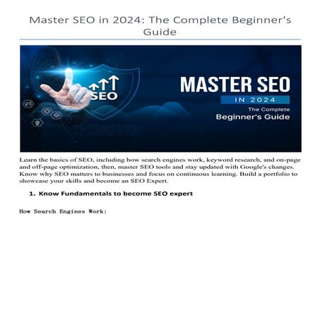 Master SEO in 2024 - The Complete Beginner's Guide | PDF