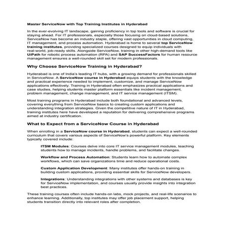 Master ServiceNow with Top Training Institutes in Hyderabad.docx.pdf