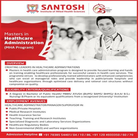 Masters in healthcare administration (MHA program) | PDF