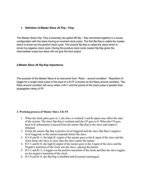 Master Slave Jk Flip Flop Pdf