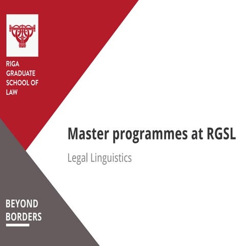 Legal Linguistics Masters study programme at RGSL | PDF