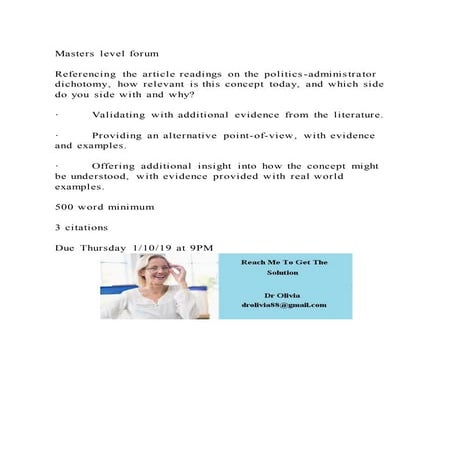 Masters level forum Referencing the article readings on the pol | DOCX