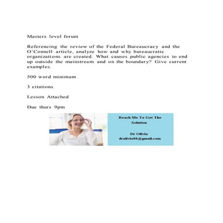 Masters level forumReferencing the review of the Federal Bur | DOCX