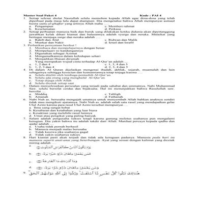 Master soal us paket 4 pai | DOCX
