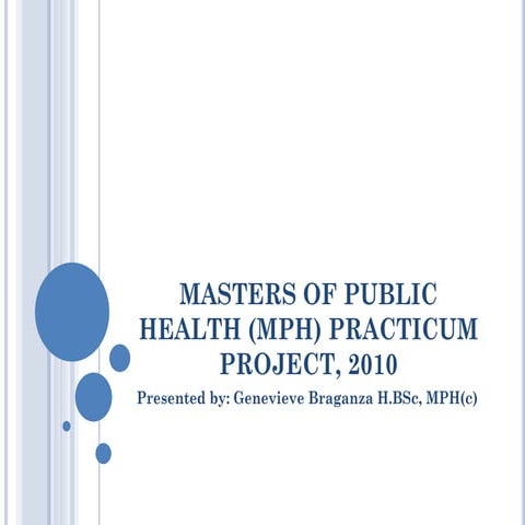 Masters of public health practicum project | PDF