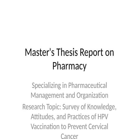 masters thesis presentation cua thac si duoc hoc | PPTX