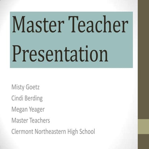 Master teacher presentation | PPTX
