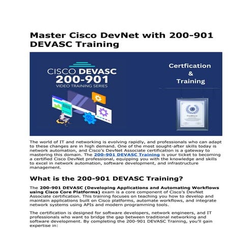 Master the 200-901 DEVASC Exam with Training.docx