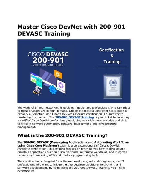 Cisco DevNet Course with Certification | PDF