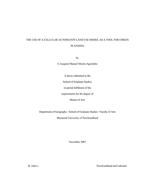 Evaluating Urban Planning Strategies Using A Cellular Automata Based