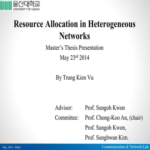 Resource Allocation In Heterogeneous Networks Pptx