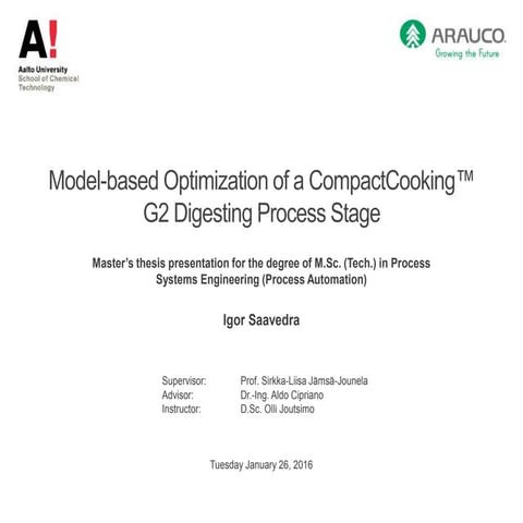 Model-based Optimization of a CompactCooking G2 Digesting Process Stage ...