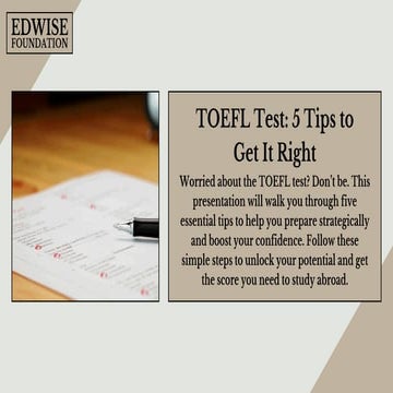 Master the TOEFL: 5 Proven Tips for Success. | PDF