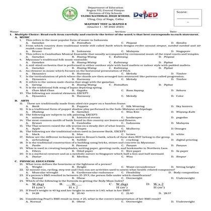 MAPEH 8 EXAM 2nd Quarter.docx