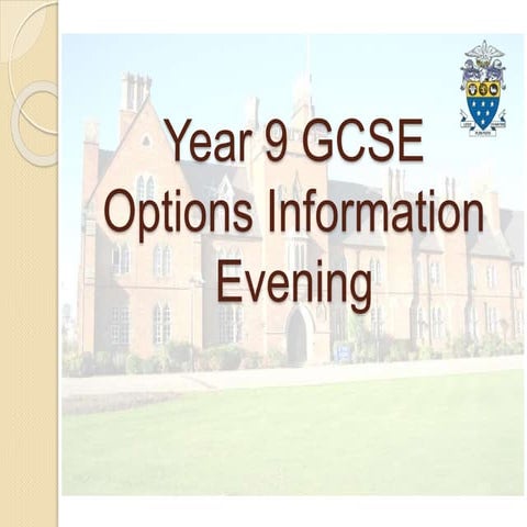 Year 9 GCSE options information evening 2016 final | PPT