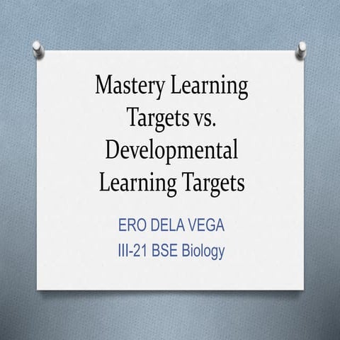 Mastery learning targets | PPTX