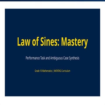 Mastering the Law of Sines: Solving Oblique Triangles in Grade 10 ...