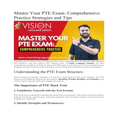 Master Your PTE Exam: Comprehensive Practice Strategies and Tips | PDF