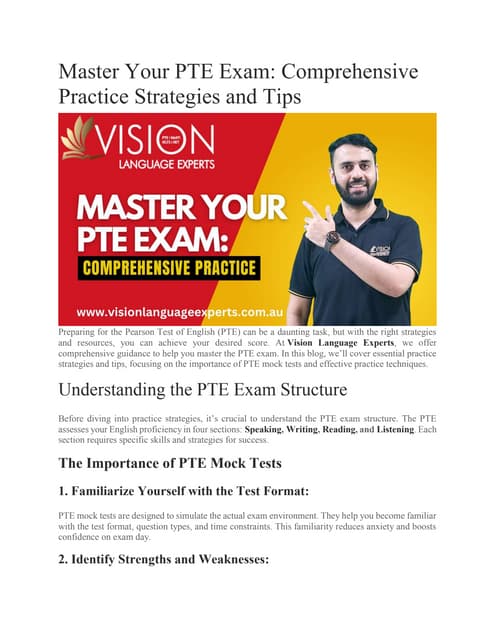 Last-Minute PTE Core Practice Tips To Achieve Your Target Score | PDF