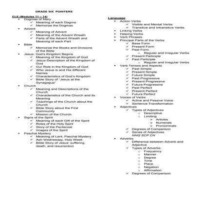 Mastery test pointers | DOCX