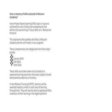 WeLearn Academy - Mastery Tracker | PPTX