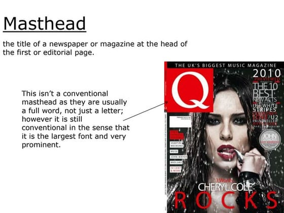 Key terms of a magazine front cover | PPTX | Technology & Computing