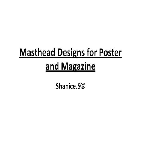 Masthead designs | PPT