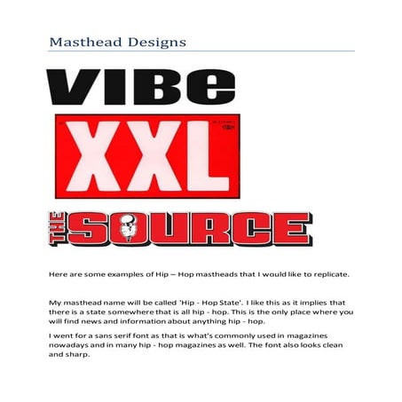 Masthead designs | DOCX