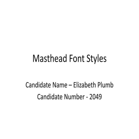 Masthead font styles for pop magazine | PPTX
