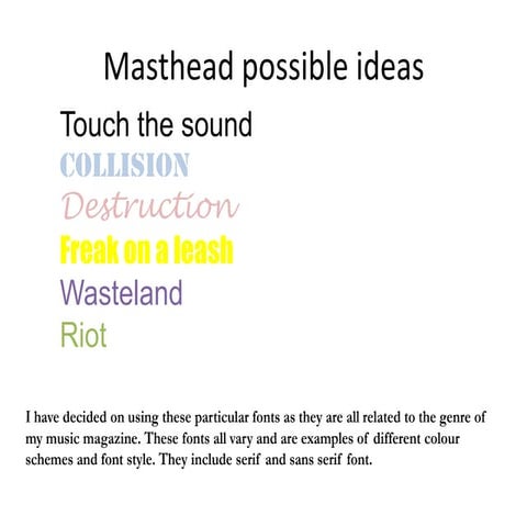 Masthead ideas | PPT