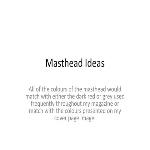 Masthead ideas | PPTX