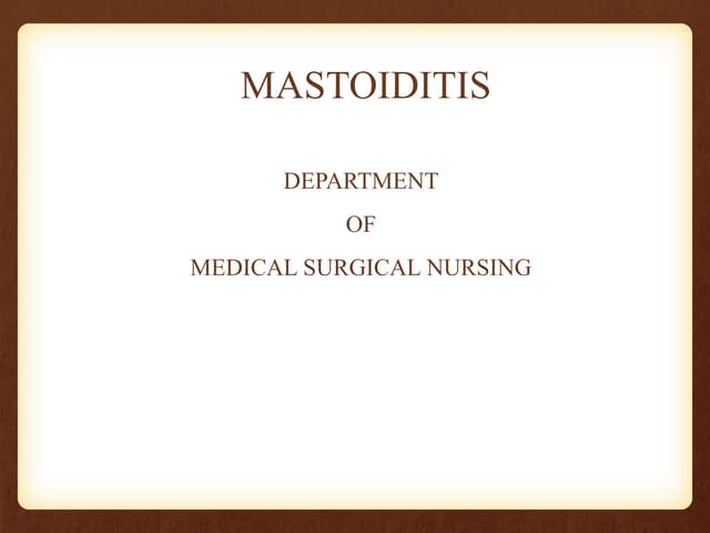 Mastoiditis | PPTX