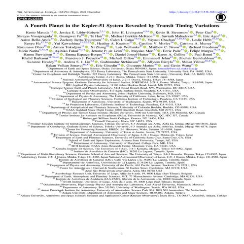 A Fourth Planet in the Kepler-51 System Revealed by Transit Timing ...