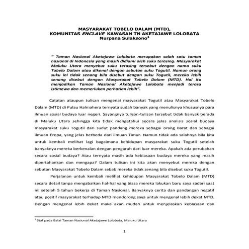 Makalah suku togutil | DOCX