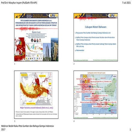 Masyhur Irsyam Webinar Bedah Buku Peta Gempa Indonesia 7 Juli 2021 ...