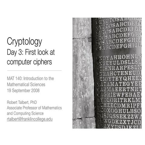 Mat 140 Cryptology Day 3 Presentation | PPT