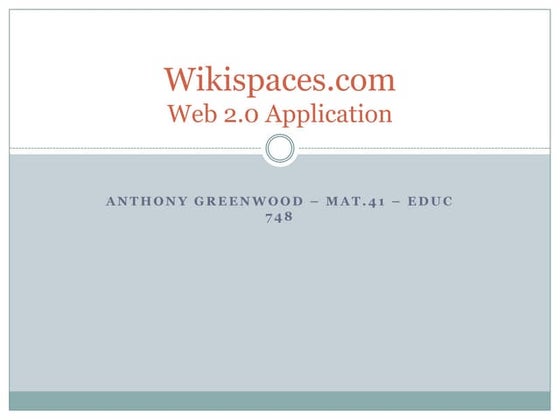 Wikispaces for Teachers | PPT
