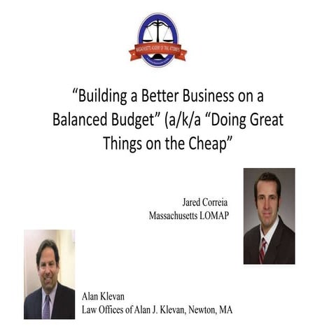 "Doing Great Things on The Cheap" | PPTX