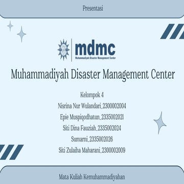 MDMC : Muhammadiyah Disaster Managemen Center | PDF