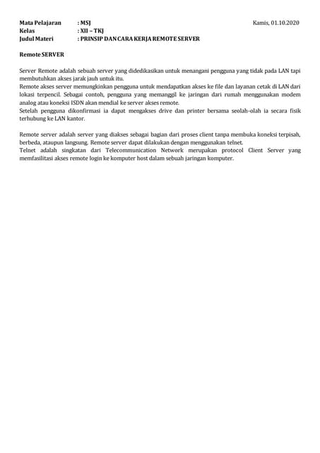 Konfigurasi remote server | PPTX