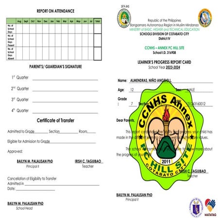 MATATAG CARD for school year 2023-2024.docx