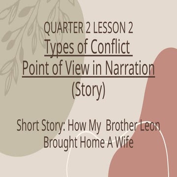 Analyzing Literary Text:Conflict, Character, & Characterization | PPTX